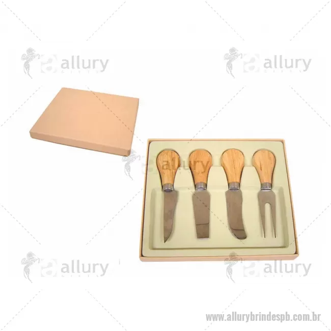 Kit Queijo 4 Peças Personalizado - ALLPBKQJ014 - Kit Queijo - Paraíba PB