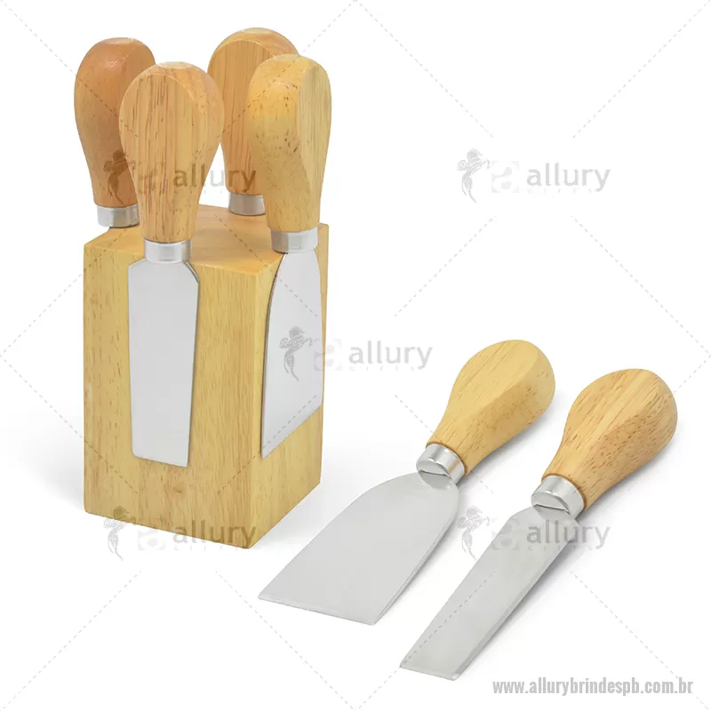 Kit Queijo 4 Peças Personalizado - ALLPBKQJ017 - Kit Queijo - Paraíba PB